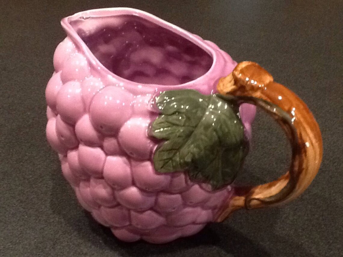 Vintage Grapes Pitcher Hand Made and Painted - Etsy