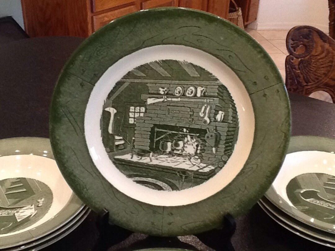 Vintage 6 Pc Colonial Homestead Plates Mixed Lot 1750s Design Royal ...