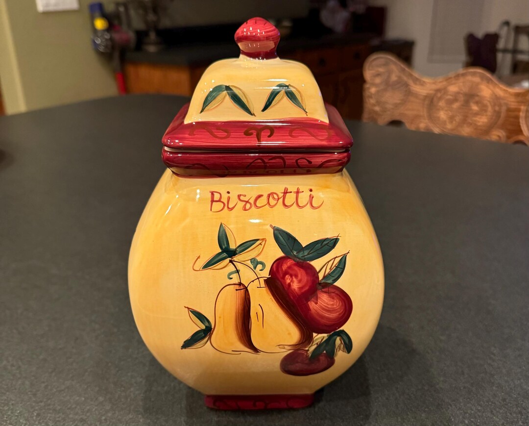 Vintage 1970s Biscotti Cookie Jar • Biscotti Nonni • Hand Painted ...