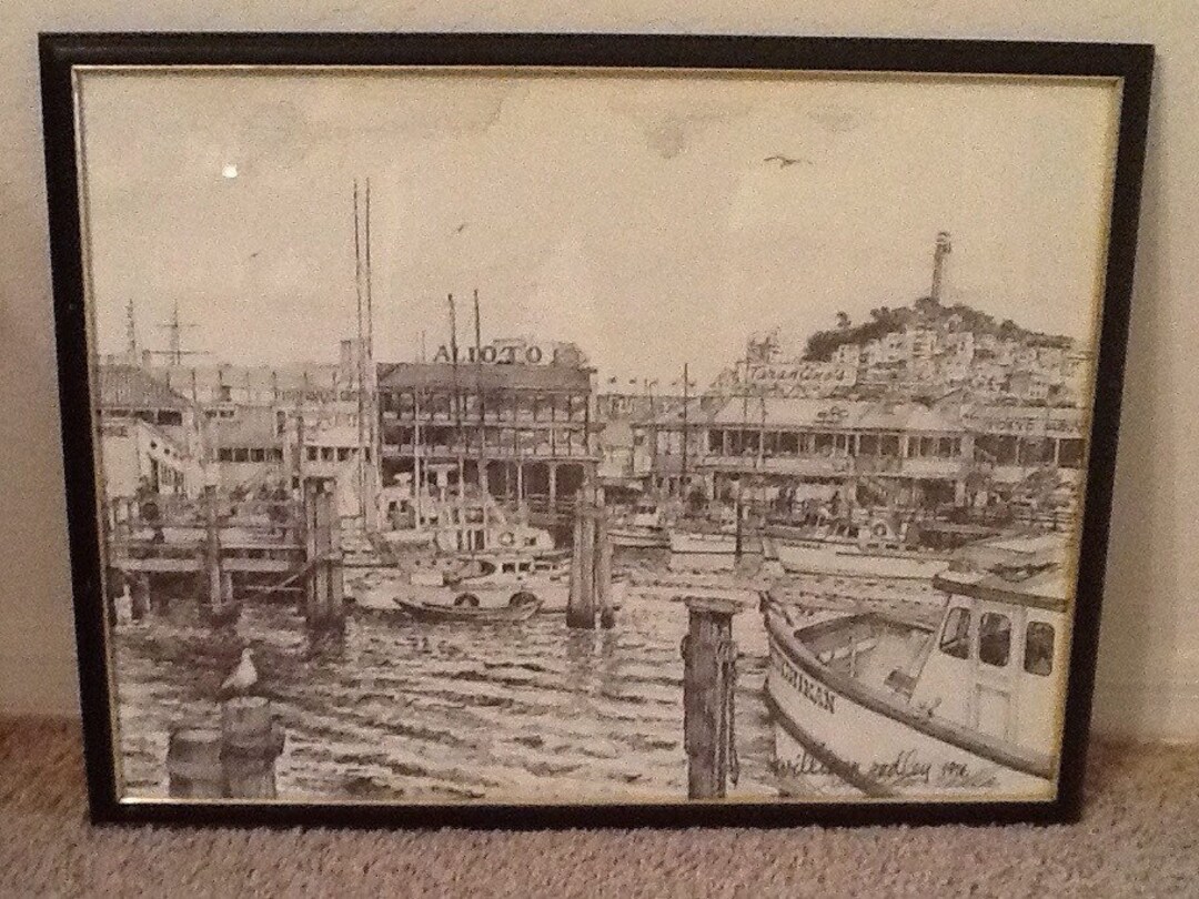 Vintage 1976 Radley Print • William Radley Charcoal Lithograph ...