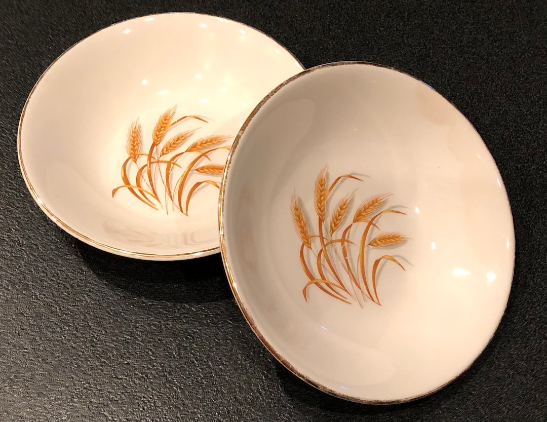 Vintage Golden Wheat Dish Set 9 Pc Homer Laughlin Mid Century Modern 22 ...