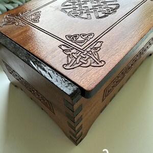 Mahogany Wooden Jewelry Box - Celtic Knot Design - Laser Cut and ...