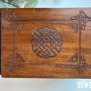 Mahogany Wooden Jewelry Box - Celtic Knot Design - Laser Cut and ...