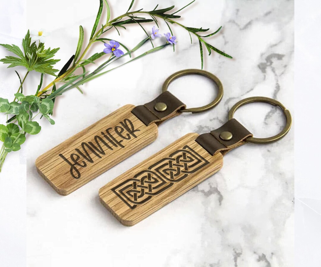 Celtic Design Claddagh Hands Celtic Knot Wooden Key Chain With - Etsy