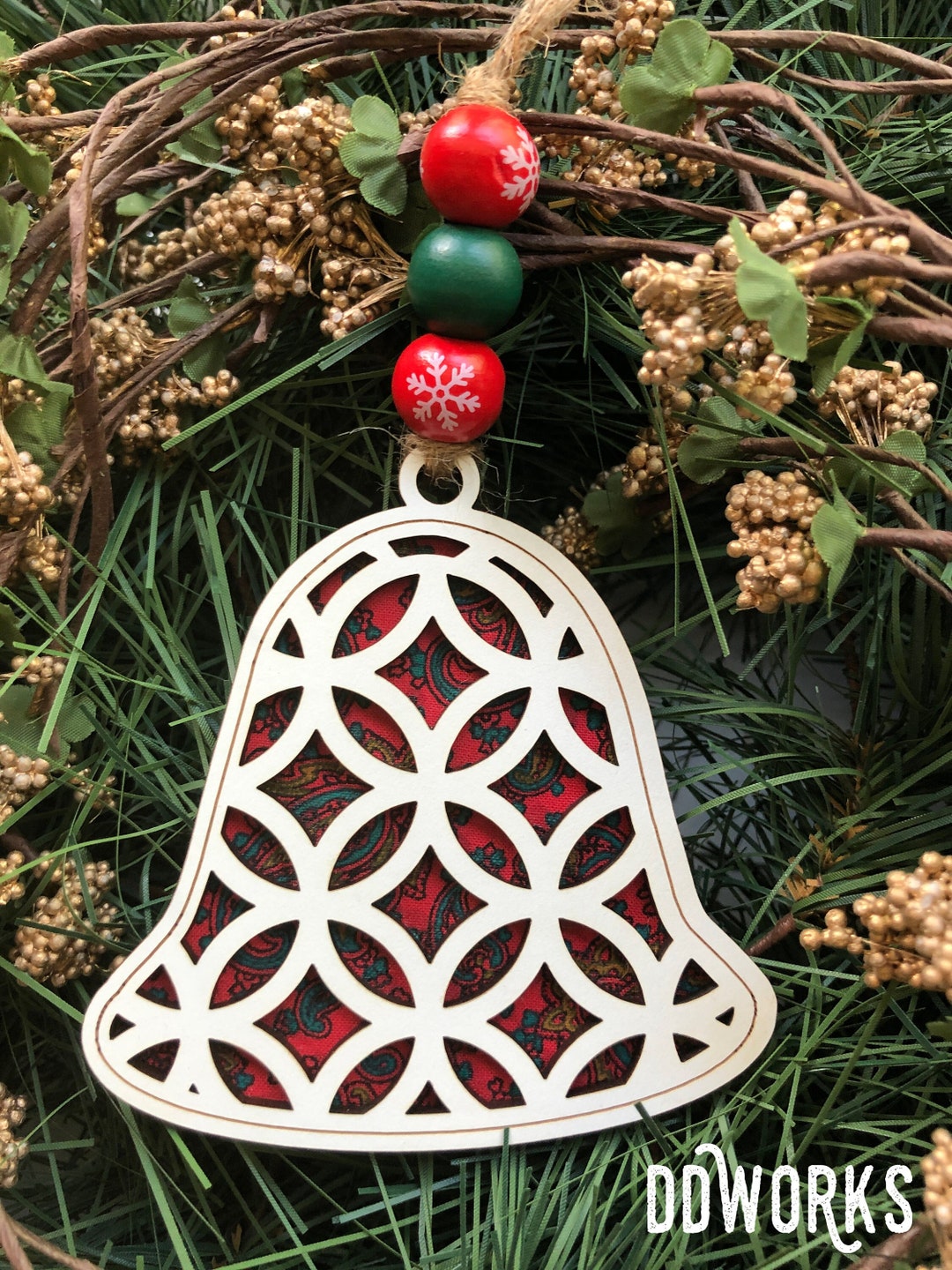 Farmhouse Spanish Style Ornate Lattice Bell Christmas Ornament - Etsy