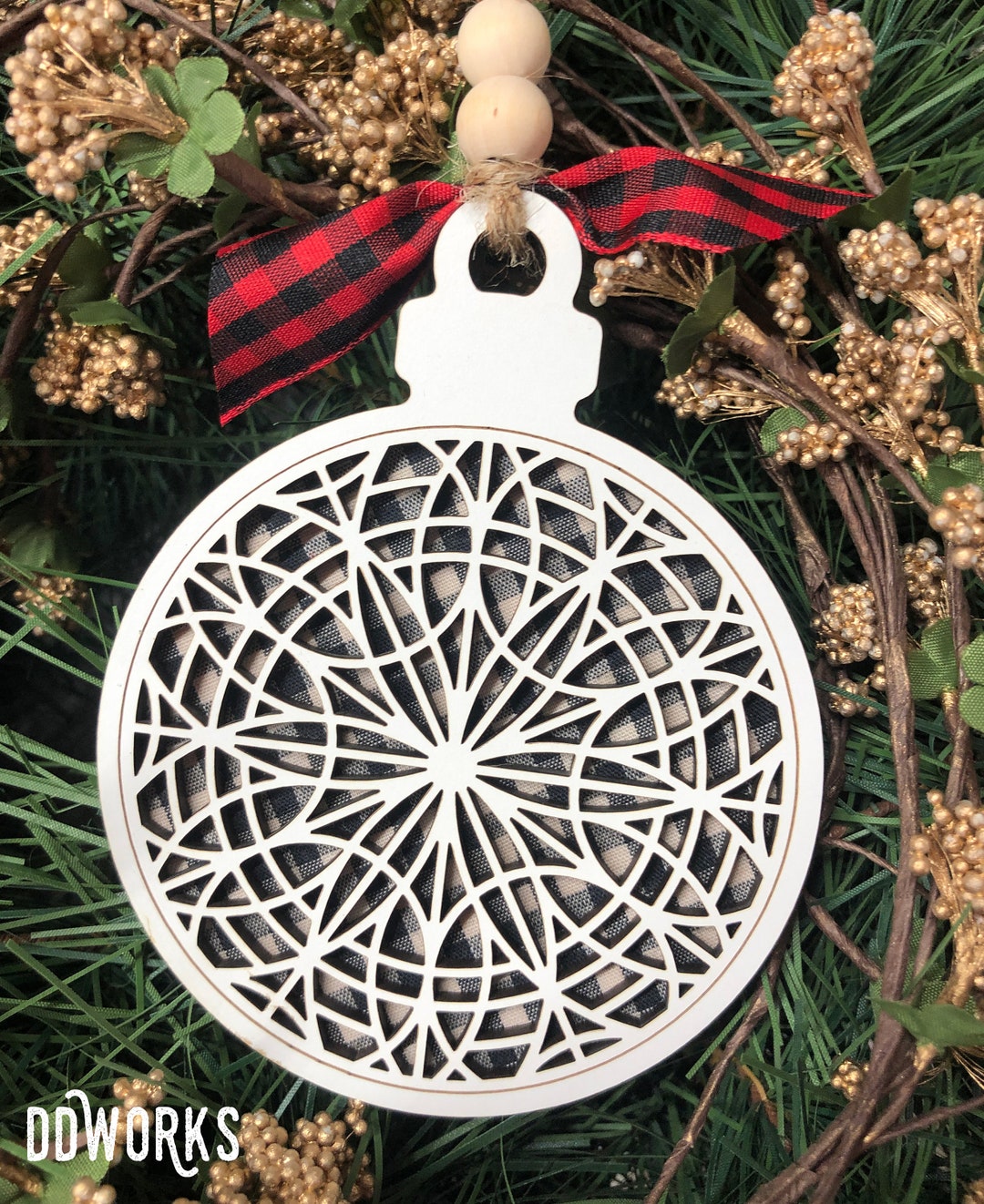 Farmhouse Spanish Style Ornate Lattice Round Christmas Ornament - Etsy