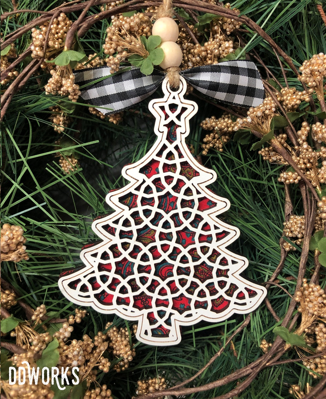 Farmhouse Spanish Style Ornate Lattice Tree Christmas Ornament - Etsy