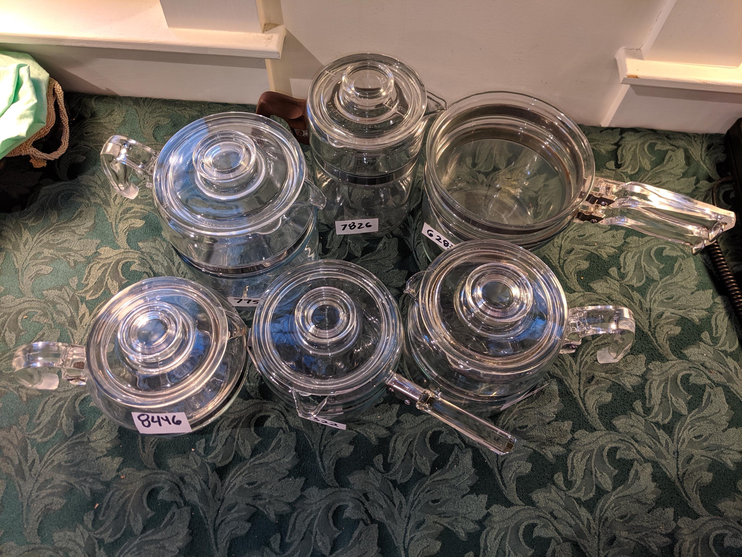 Vintage Pyrex Flameware Coffee Percolator 7754 7756 7759 6322 7826 8846 ...