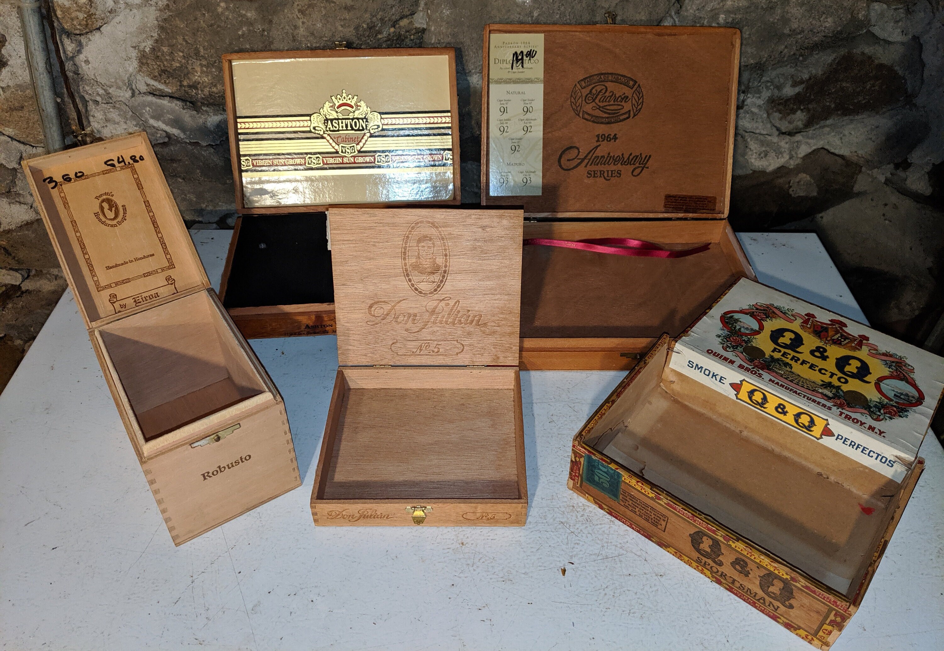 Vintage Empty Wooden Cigar Box You Choose Ashton Padron Webster Q&Q Don ...