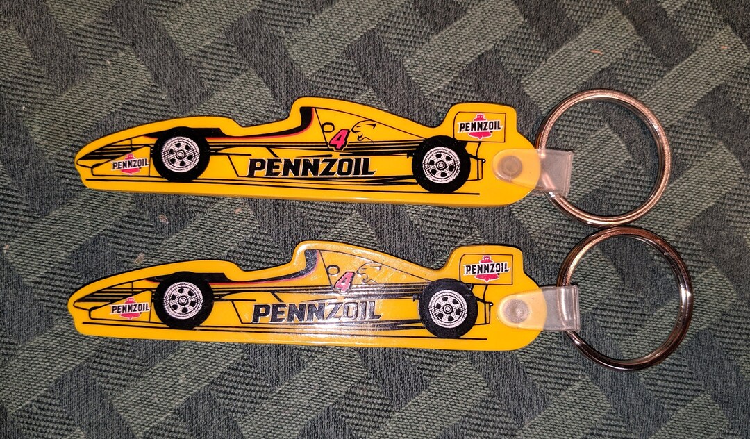 Vintage NOS PENNZOIL Oil Motor Key Chain Ring Formula One Race Car ...