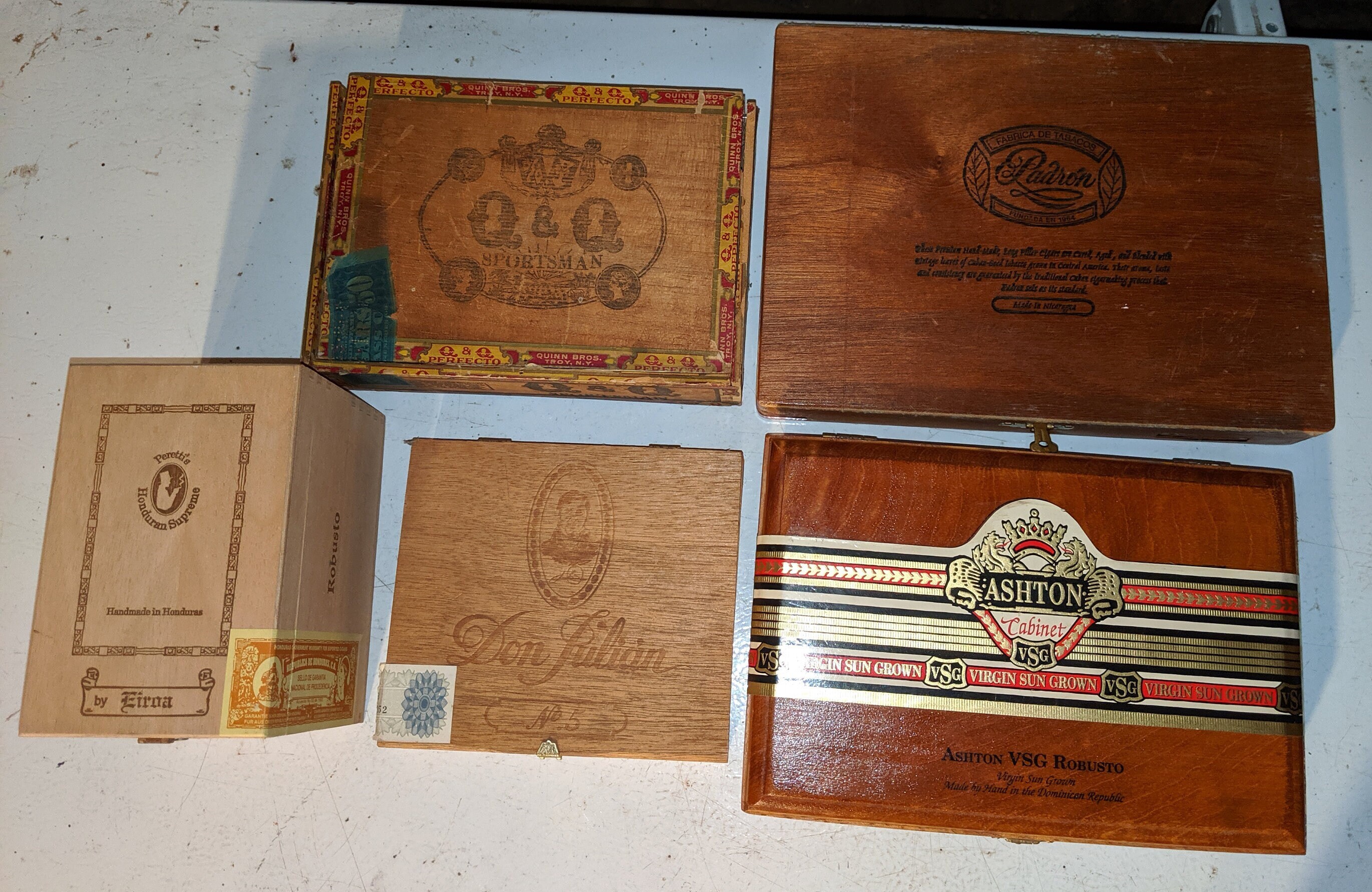 Vintage Empty Wooden Cigar Box You Choose Ashton Padron Webster Q&Q Don ...