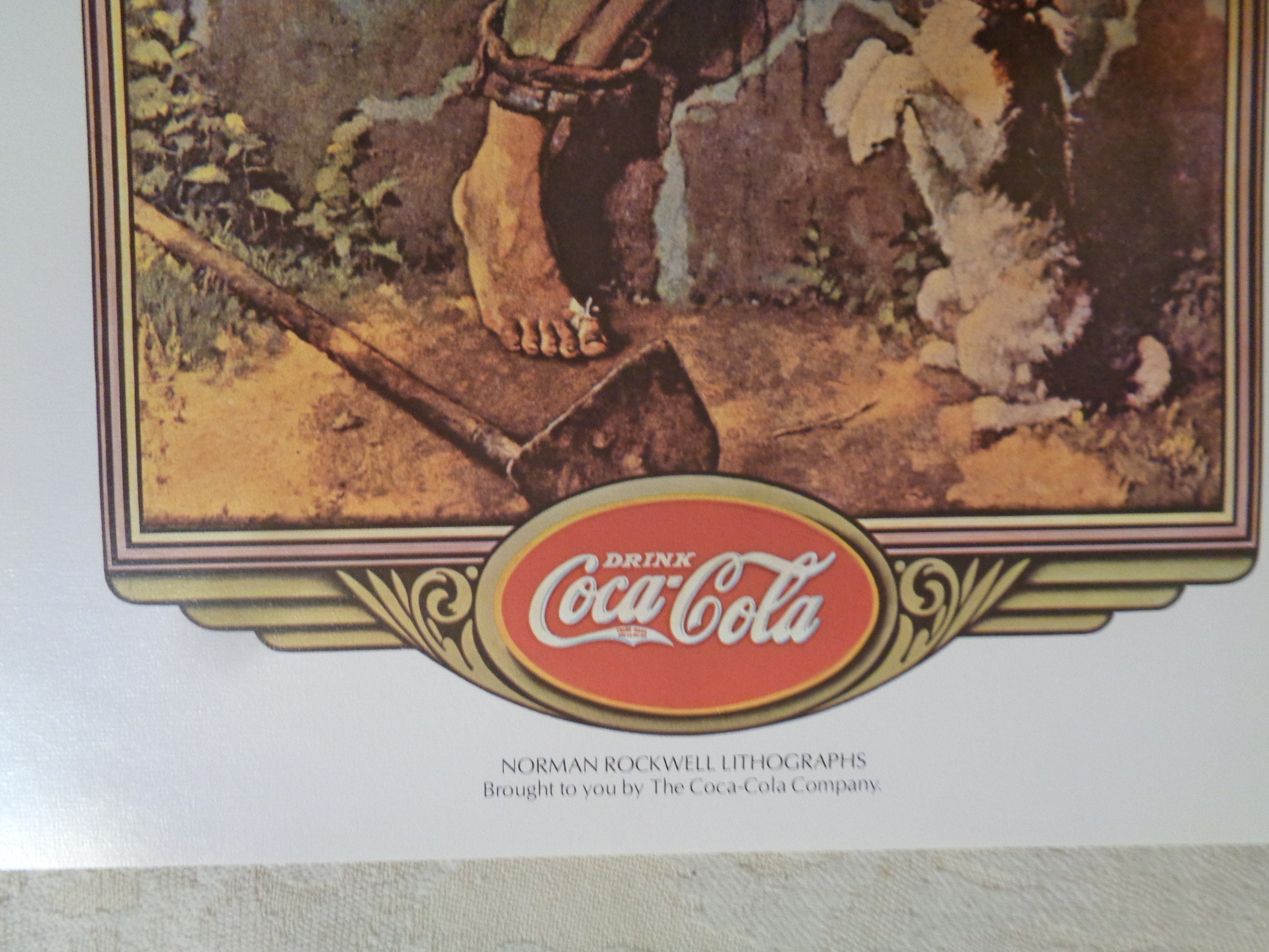 Coca Cola LITHOGRAPH Print--norman Rockwell--boy and Dog (11" X 14 ...
