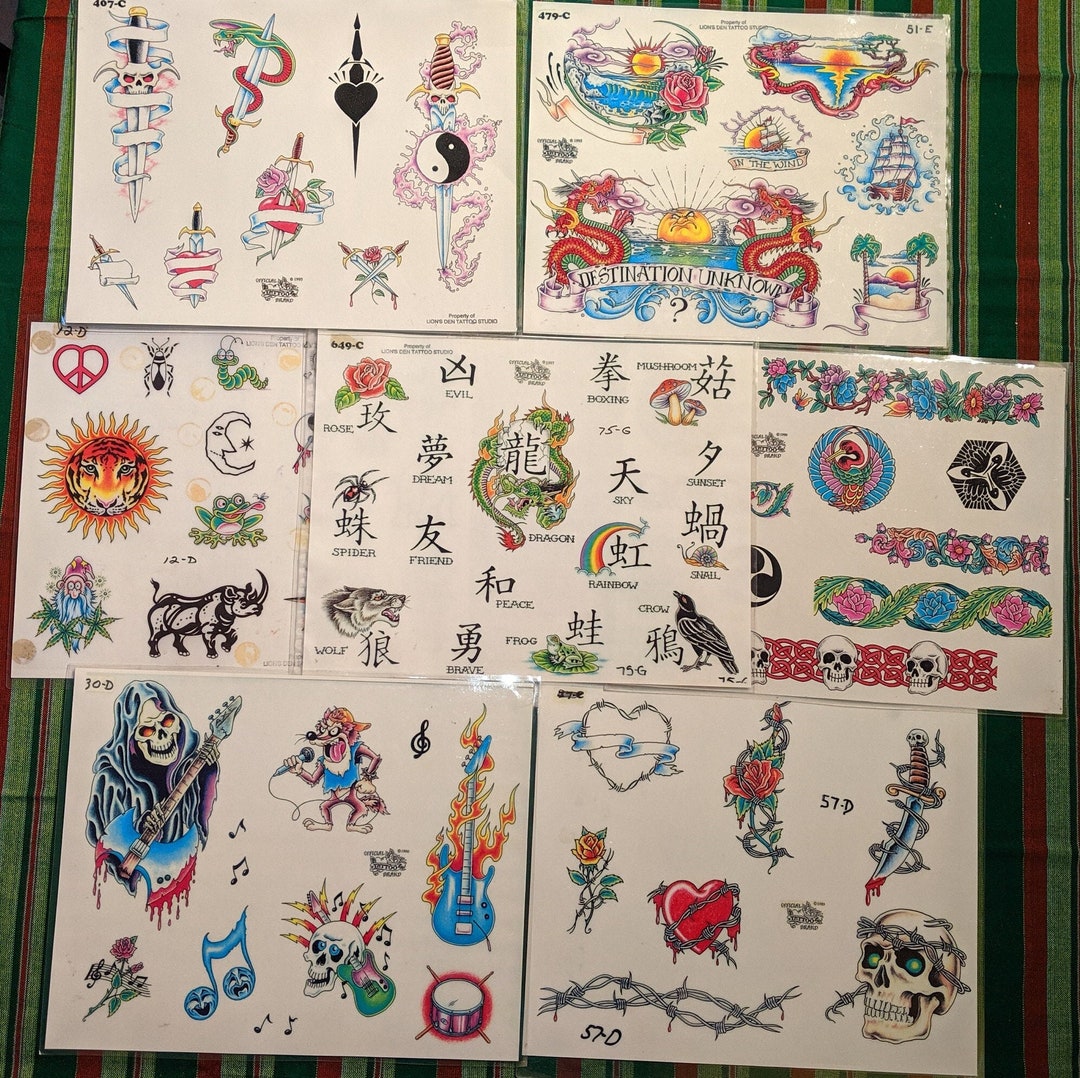 Vintage Flash Art 1990s You Choose Official Tattoo Brand Skulls Animals ...