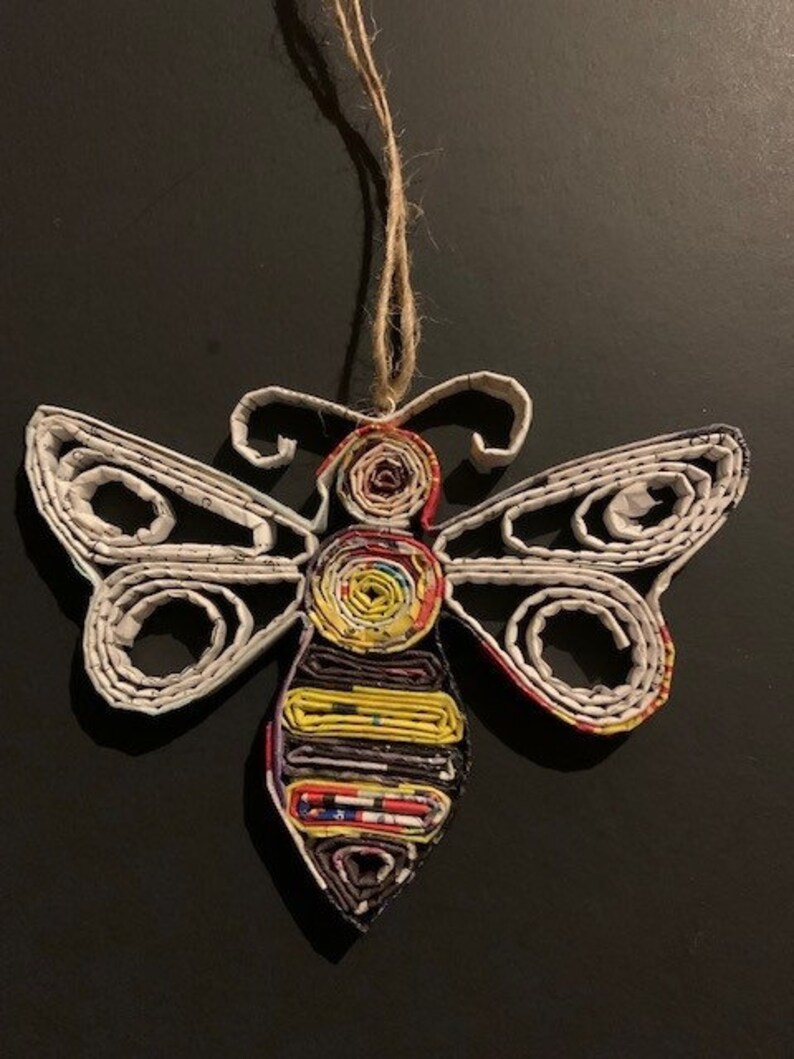 Hand-quilled Recycled Paper Ornament of a Honey Bee 24669 - Etsy