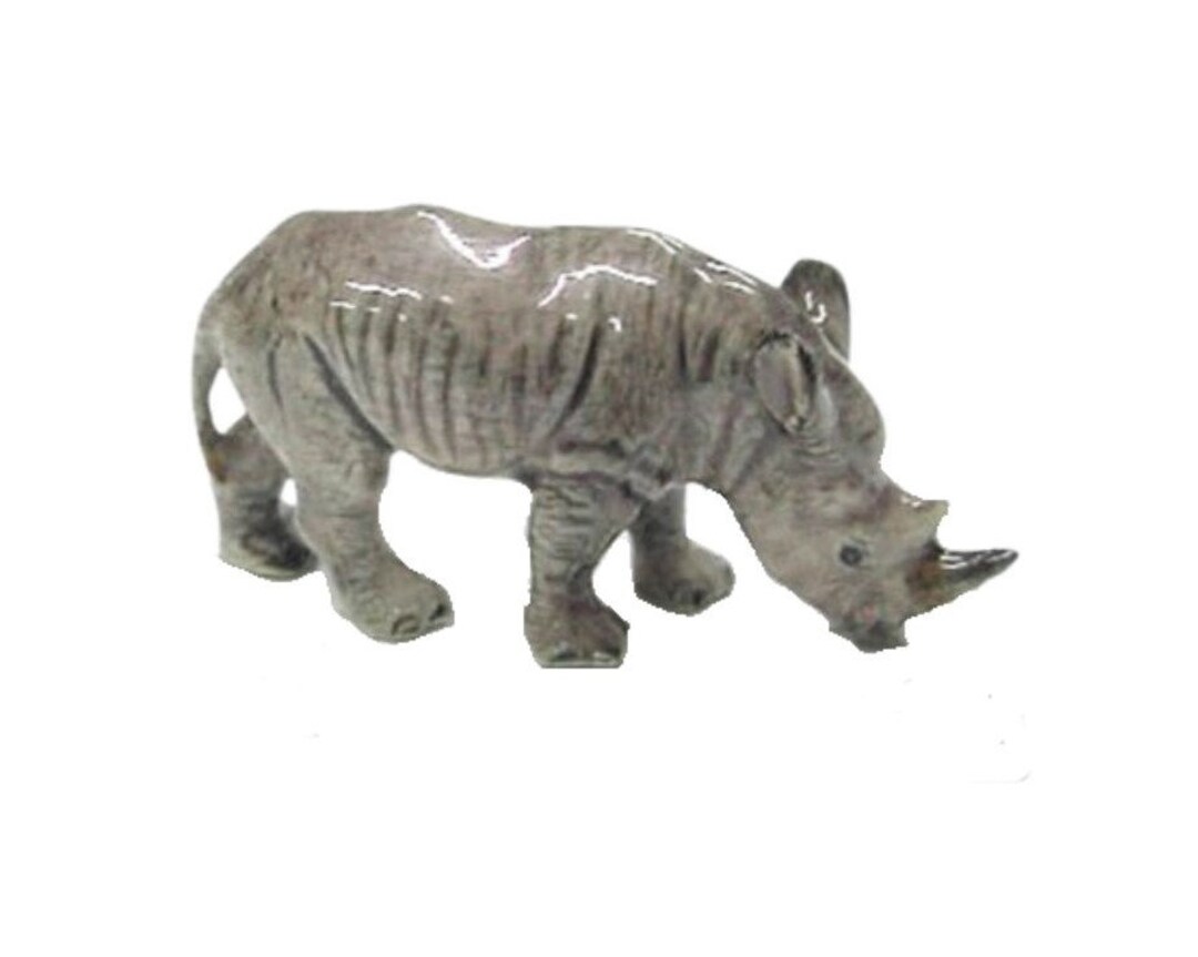 Hand-painted Miniature White Rhinoceros 27732 - Etsy