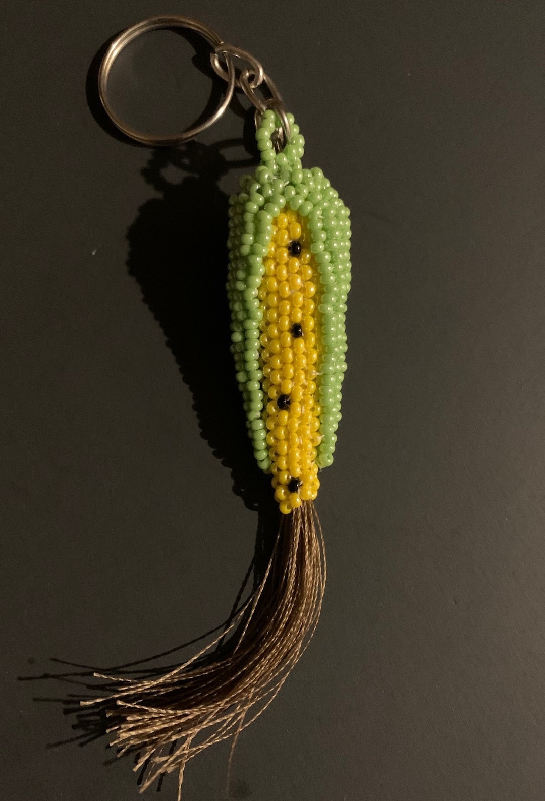 Hand-beaded Key Ring Key Chain in Three Sisters Corn - Etsy