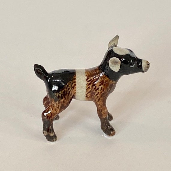 Dolls & Miniatures Hand-Painted Miniature Goat Ceramic Figurine 24995 ...