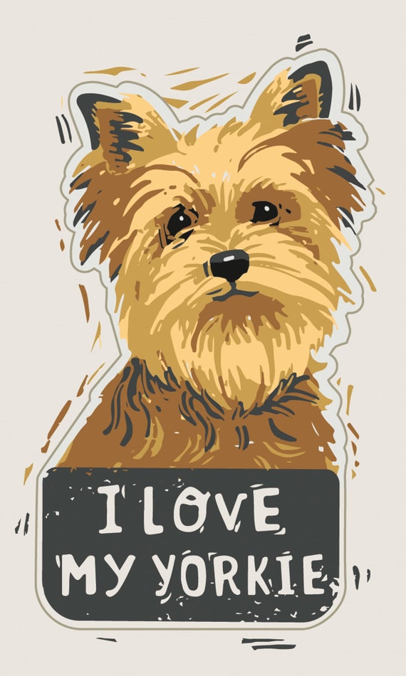 An I Love My Yorkie Dog Decal Sticker | Etsy
