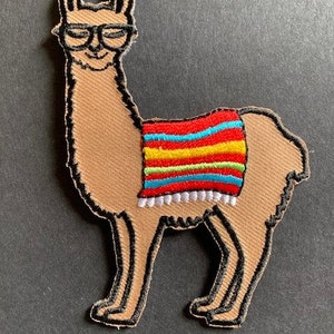 Embroidered Patch no Drama Llama With Glasses - Etsy