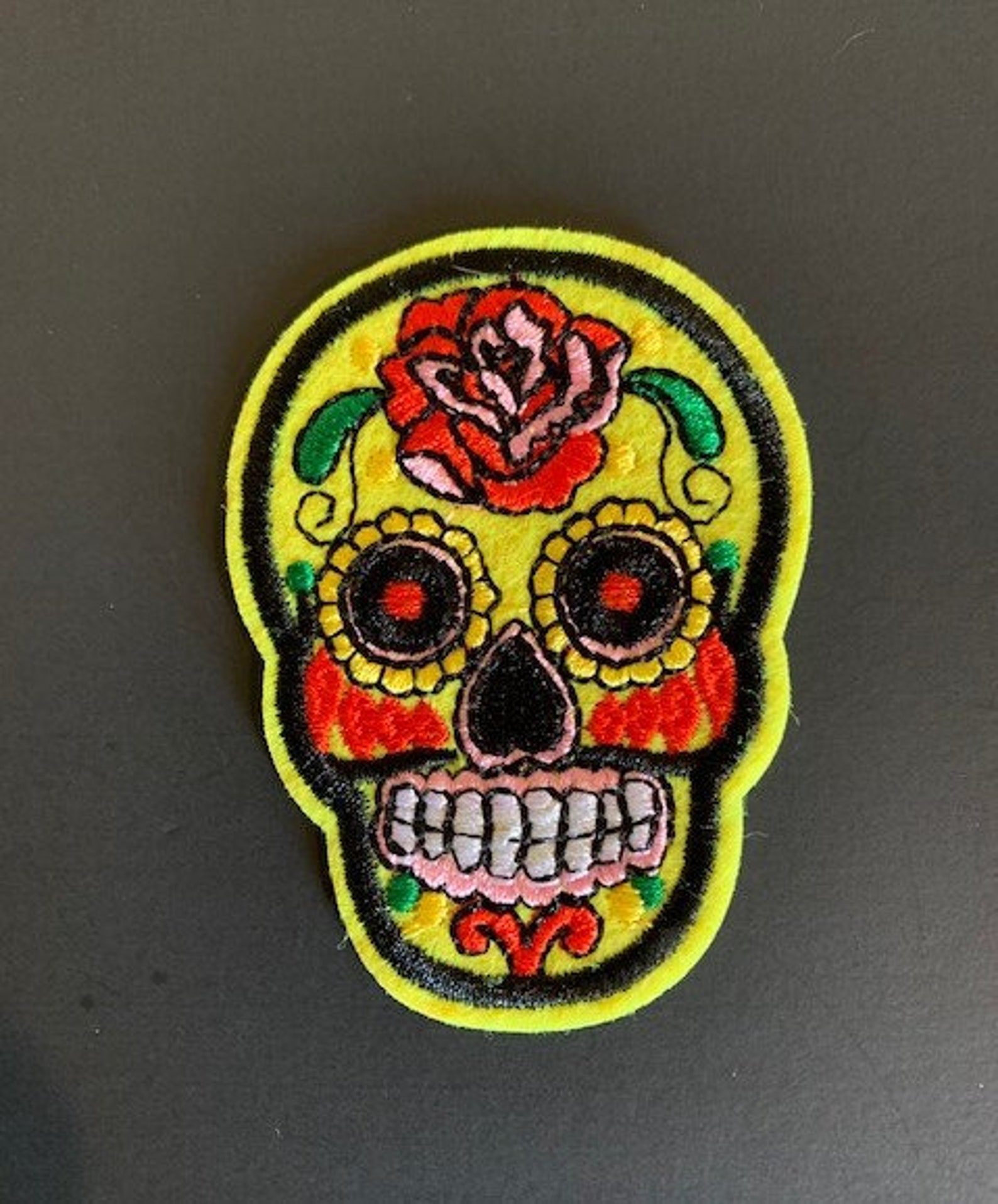 Embroidered Patch of Day of the Dead Dia De Los Muertos Sugar - Etsy