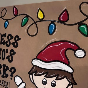 Elf Banner, Hand Painted, Paper Banner, Christmas Elf, Shelf ...