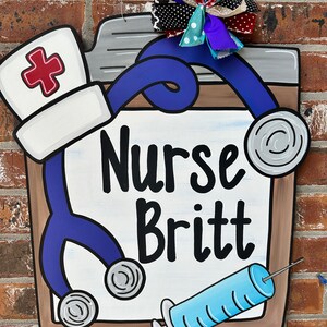 Nurse Door Hanger, Wooded Sign, Hospital Sign, Hand Painted, Healthcare ...