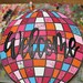 Welcome Mirrorball, Disco Ball, Wood Cut Out, Doorhanger, Handpainted ...