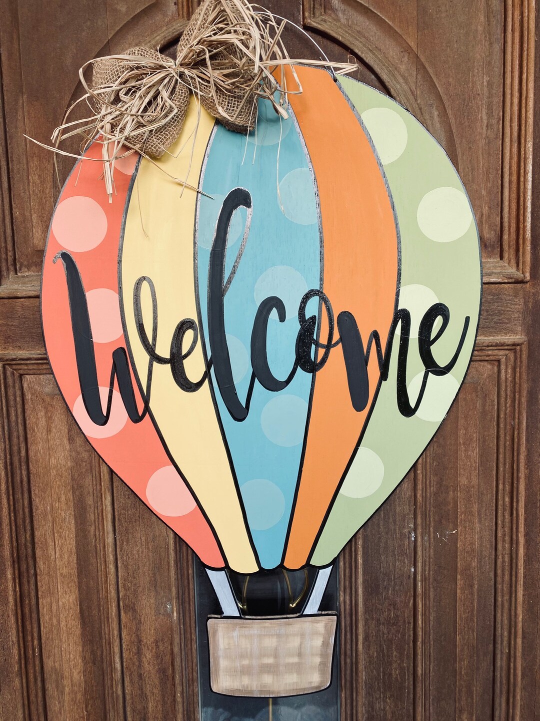 Hot Air Balloon Door Hanger, Hand Painted, Wood Cut Out - Etsy