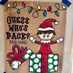 Elf Banner, Hand Painted, Paper Banner, Christmas Elf, Personalized - Etsy