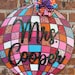 Welcome Mirrorball, Disco Ball, Wood Cut Out, Doorhanger, Handpainted ...