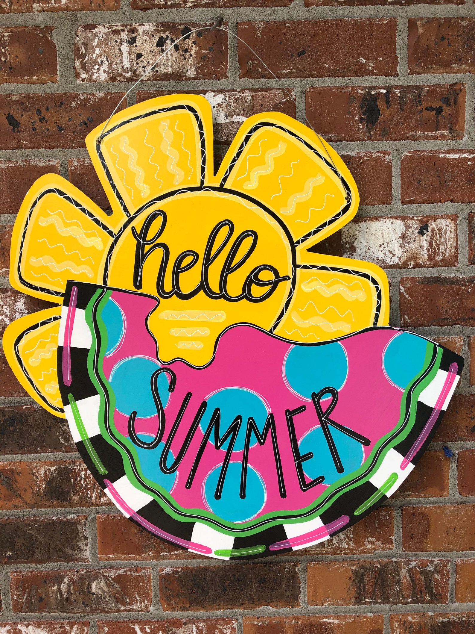 Hello Summer Door Hanger, Watermelon Door Hanger, Door Decor, Summer ...