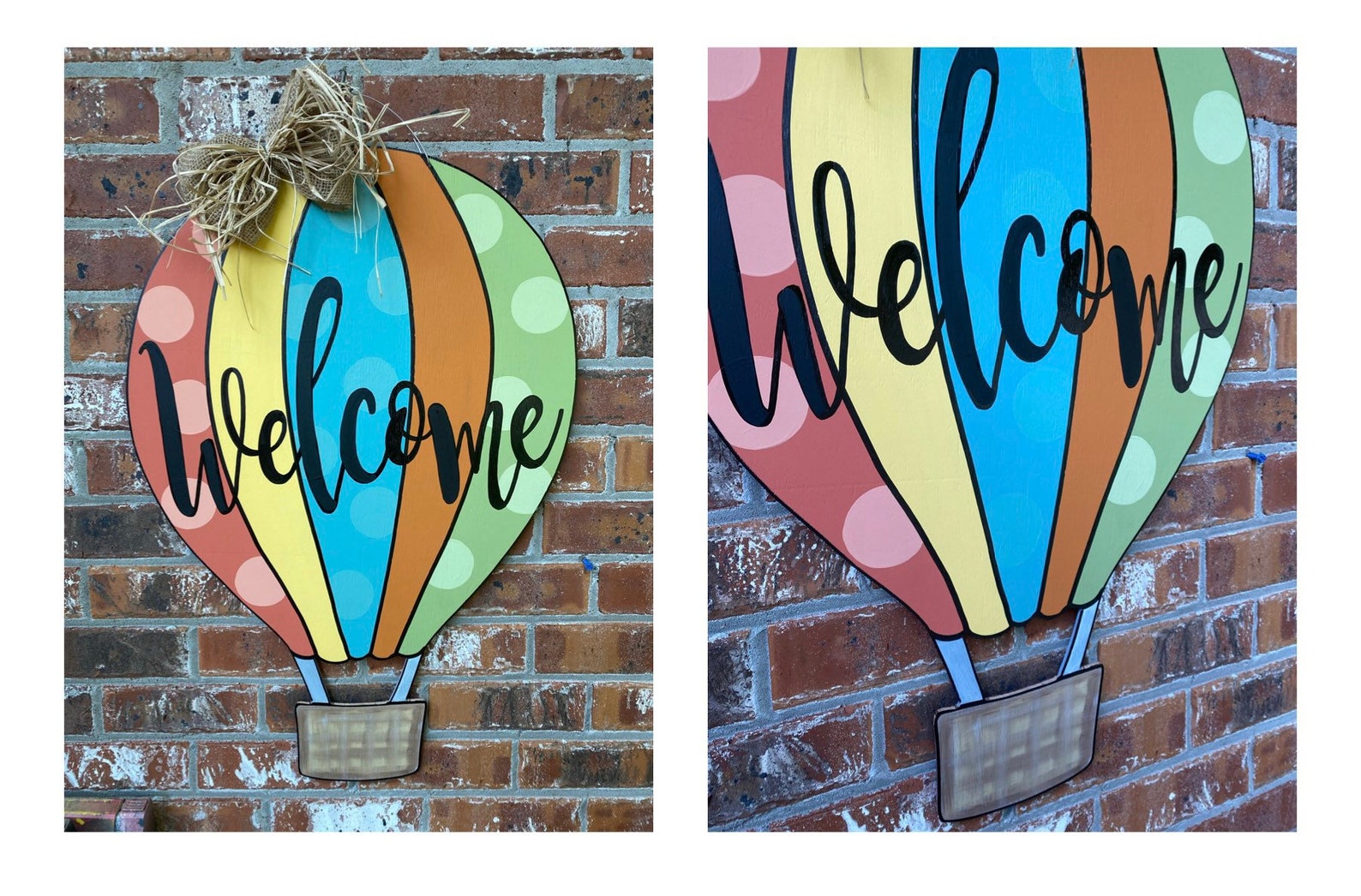 Hot Air Balloon Door Hanger, Hand Painted, Wood Cut Out - Etsy