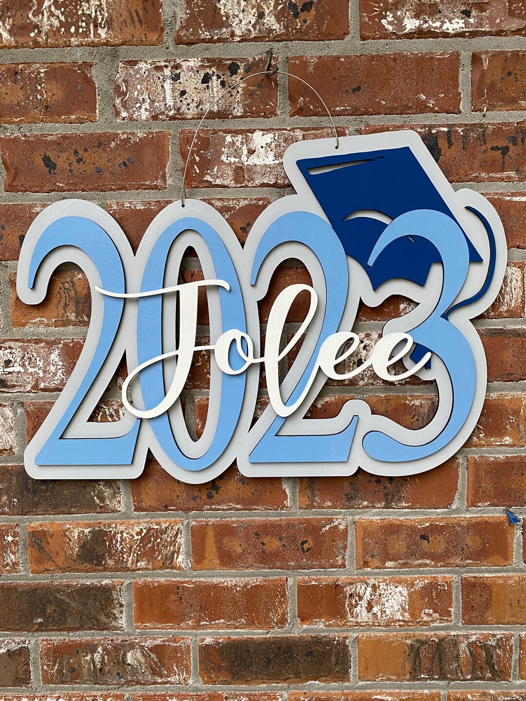 Personalized Graduation Door Hanger, 3D Wood Cut Out, Hand Painted ...