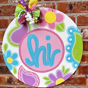 Spring Door Hanger, Hand Painted, Paisley Decor, Spring Decor, Summer ...