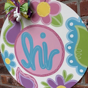 Spring Door Hanger, Hand Painted, Paisley Decor, Spring Decor, Summer ...