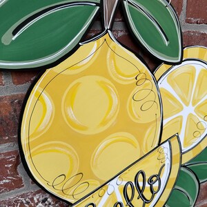 Lemon Door Hanger, Welcome Sign, Summer Door Hanger , Hand Painted ...