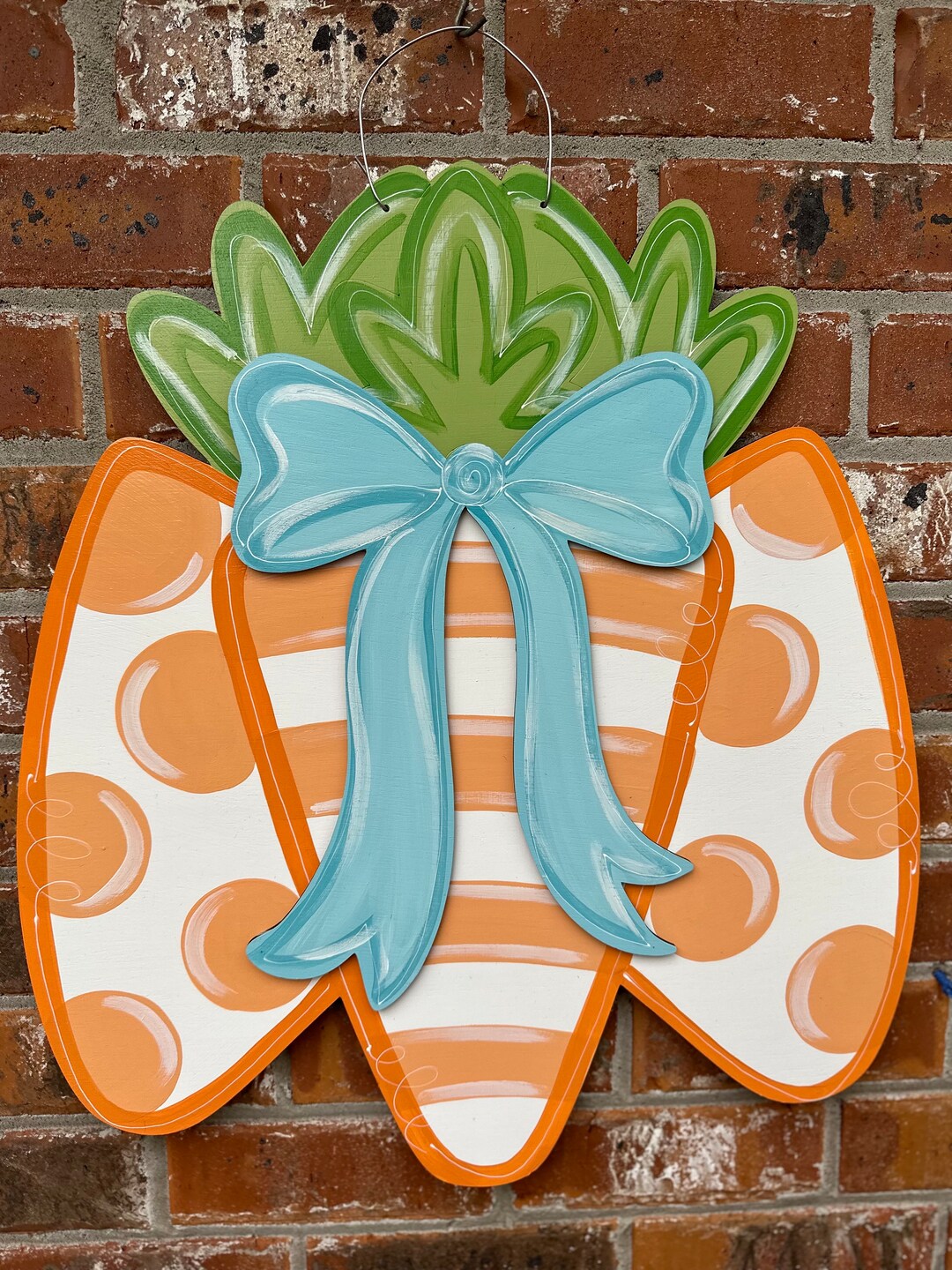 Carrot Door Hanger, Easter Door Hanger, Hand Painted, 3D Wood Cut Out ...