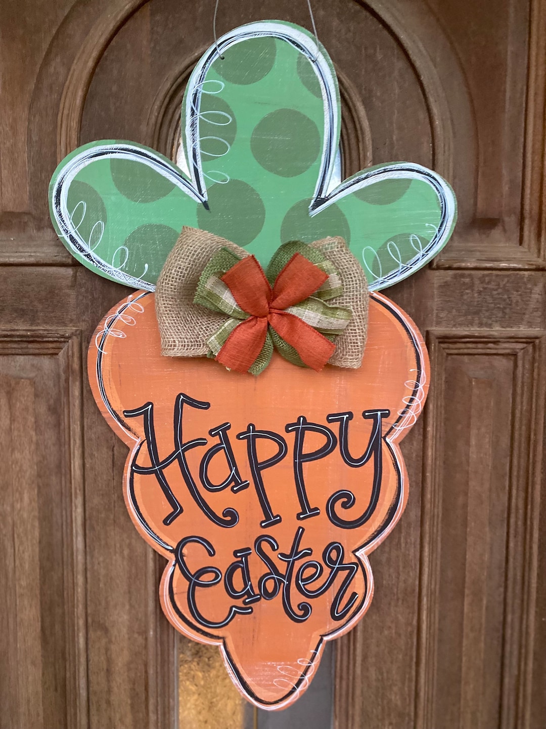 Carrot Door Hanger, Easter Door Hanger, Hand Painted, Wood Cut Out ...