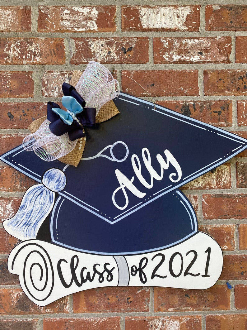 Graduation Door Hanger Wood Cut Out Hand Painted Graduate - Etsy