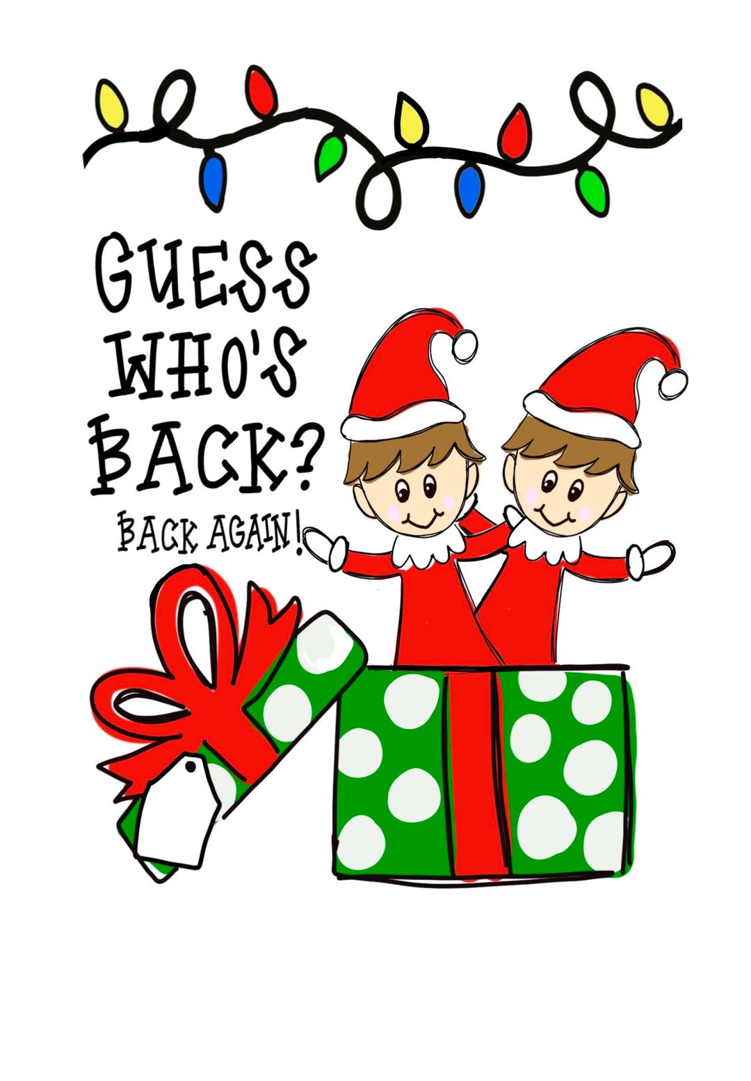 DIGITAL Template-boy and Boy Elf Friend - Etsy