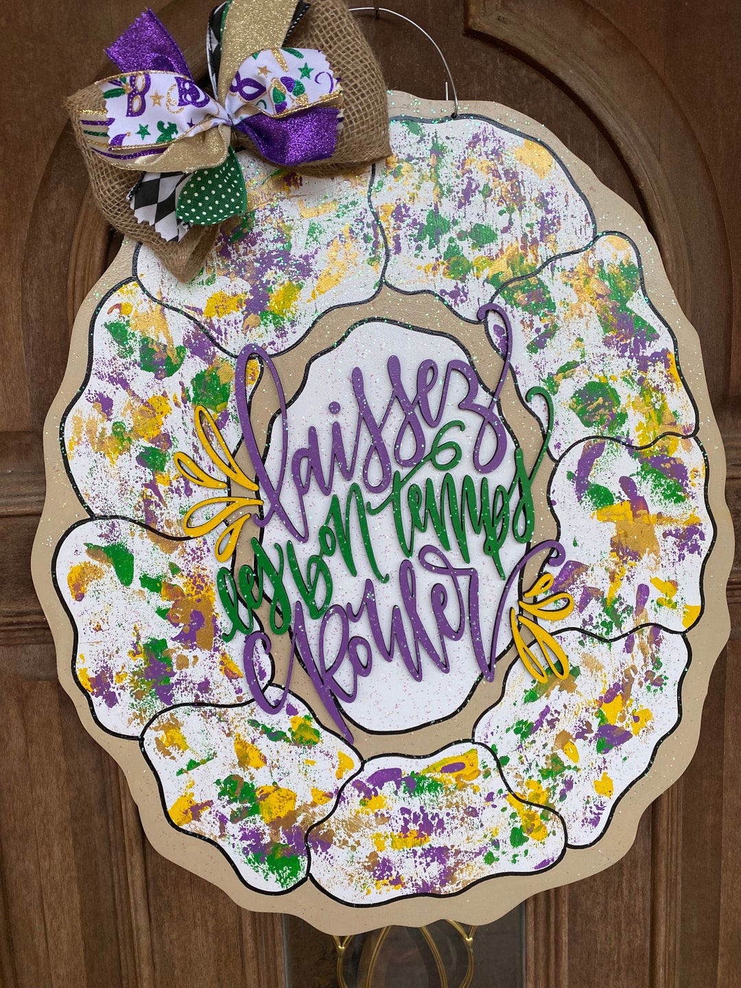 Mardi Gras Door Hanger,king Cake Decor , Laissez Les Bon Temps Rouler ...