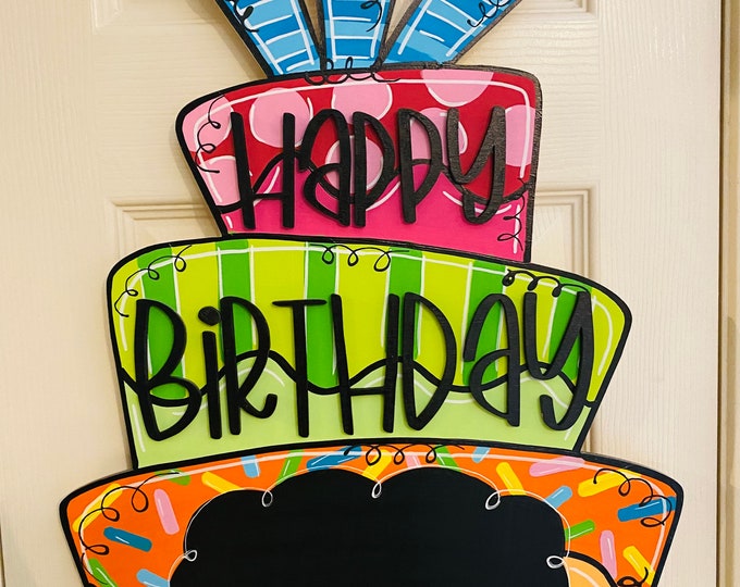 Happy Birthday Door Hanger, Birthday Cupcake Door Hanger, Birthday ...