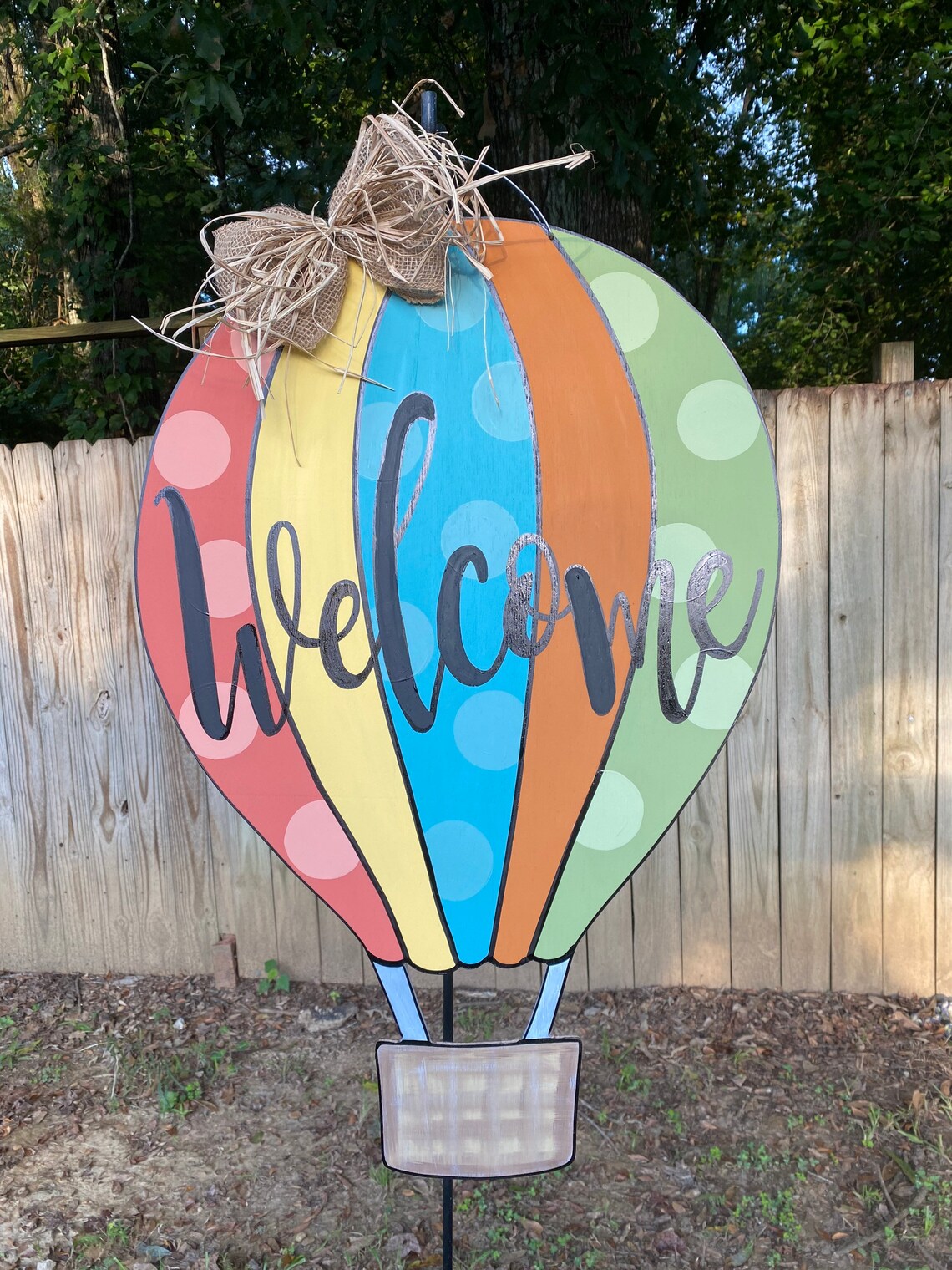 Hot Air Balloon Door Hanger Hand Painted Wood Cut Out - Etsy