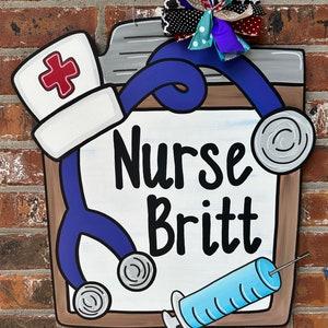 Nurse Door Hanger, Wooded Sign, Hospital Sign, Hand Painted, Healthcare ...