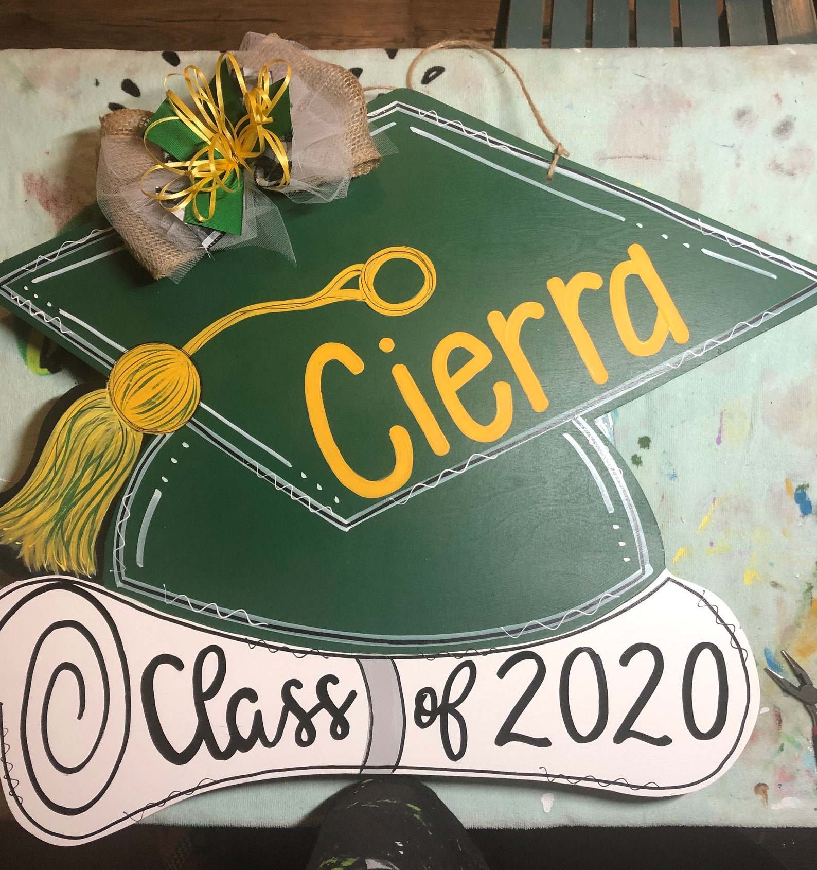 Graduation Door Hanger Wood Cut Out Hand Painted Graduate - Etsy