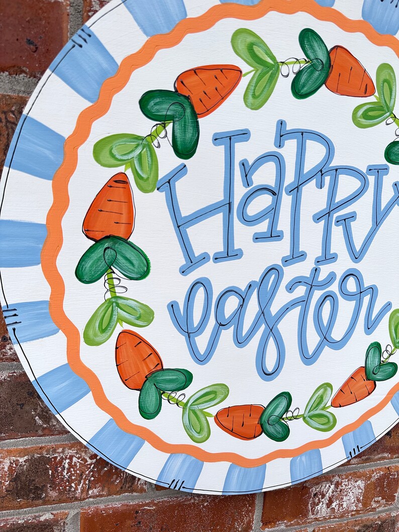 Carrots Door Hanger, Easter Door Hanger, Hand Painted, Easter Decor ...