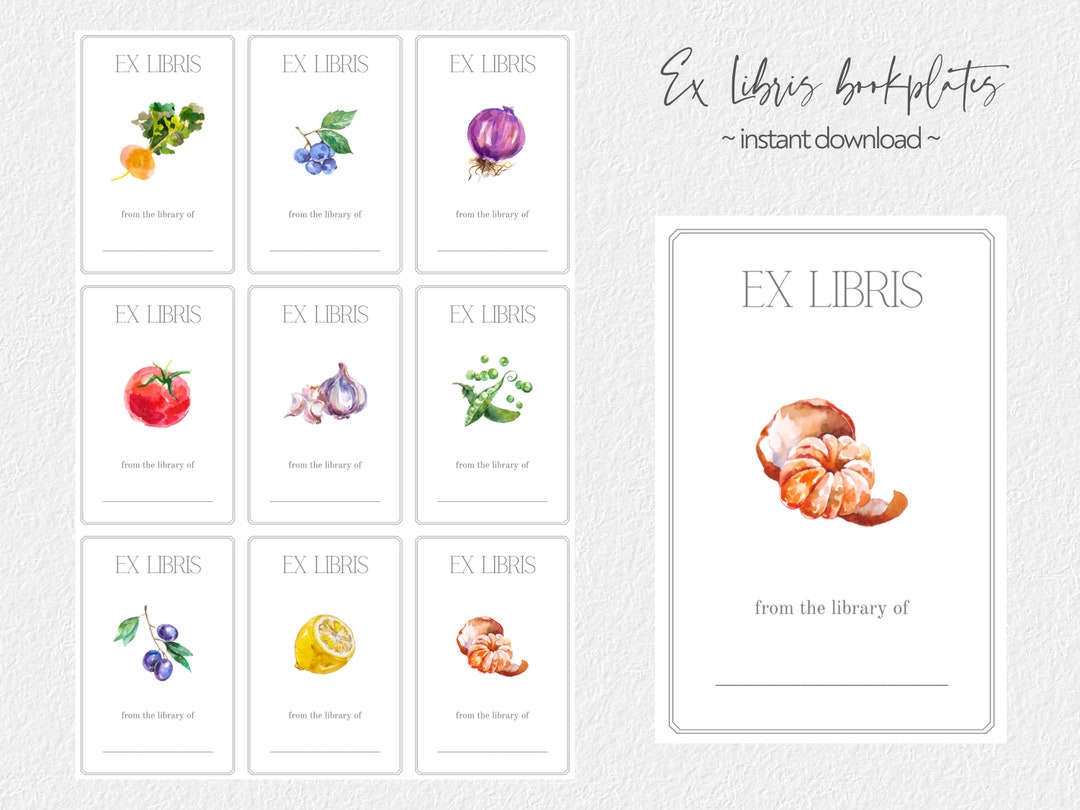 Printable Ex Libris Bookplates / Easy Instant Download / Minimalist ...