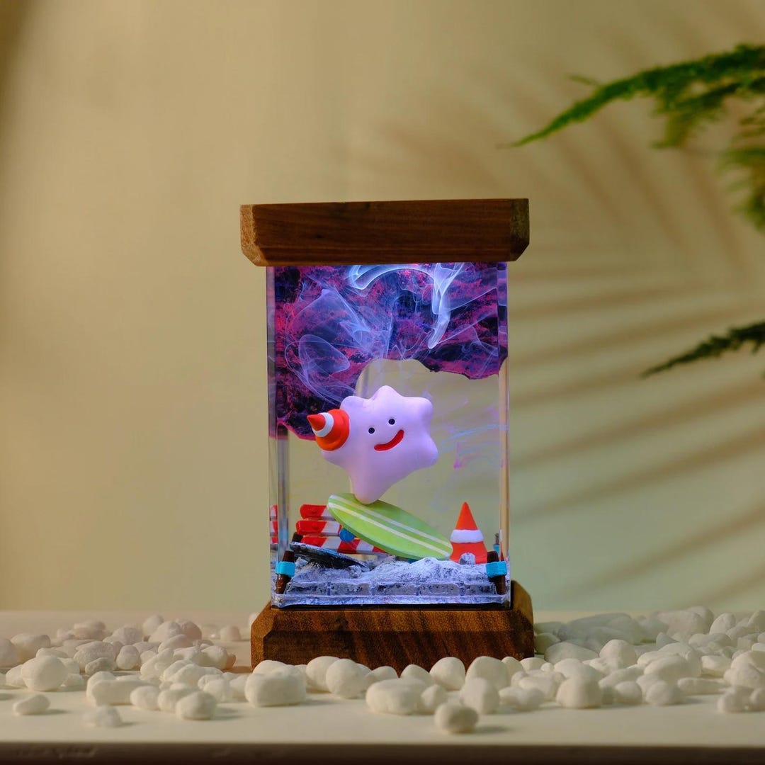 Ditto Resin Light Cube | Cute Handmade Pokémon Lamp | Kawaii LED Night ...