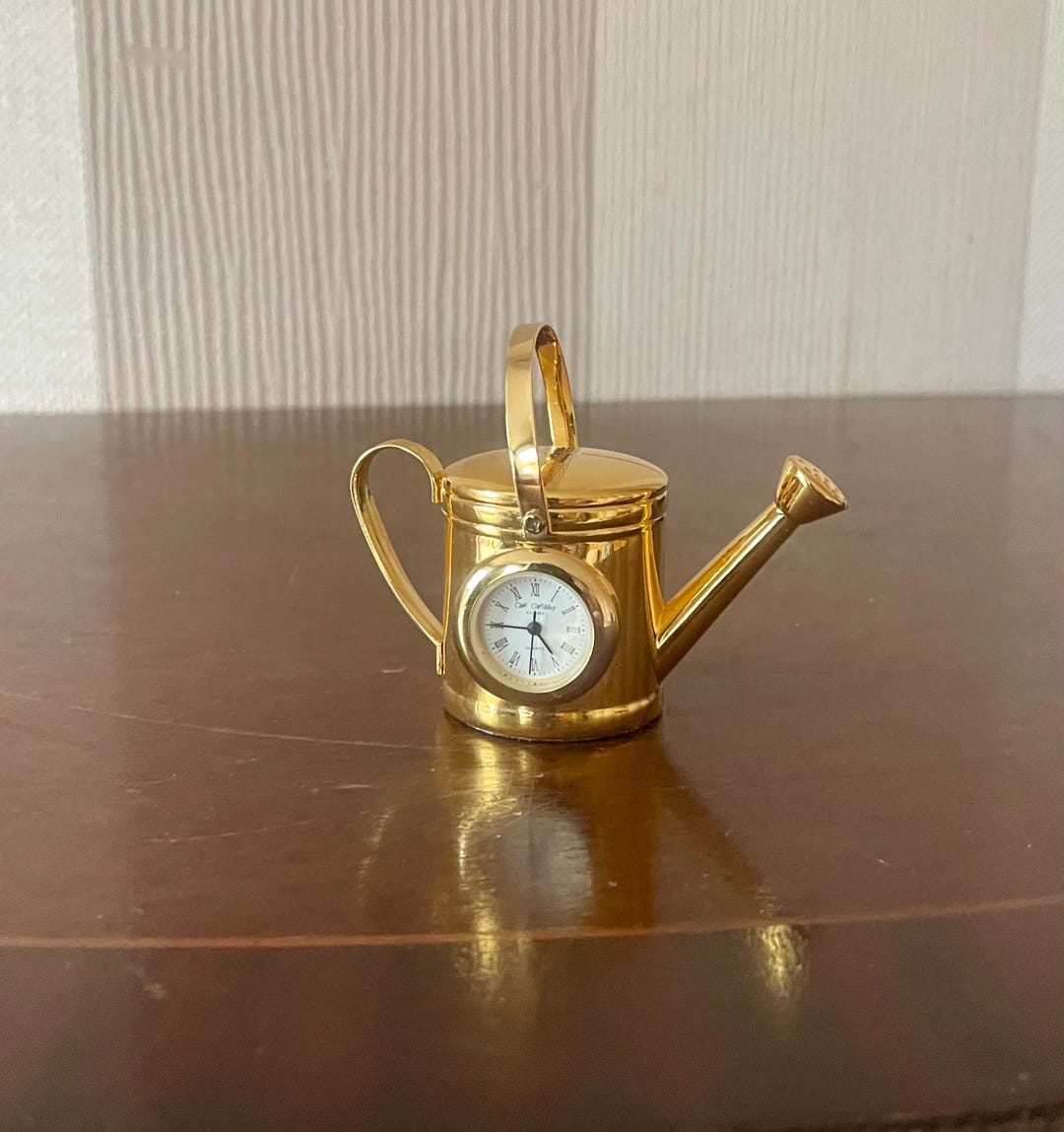 Vintage Miniature Watering Can Clock by William Widdop, Vintage Desk ...