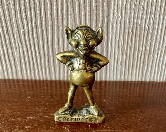 Small Vintage Brass Lucky Pixie, Vintage Brass Small Cornish Pixie ...